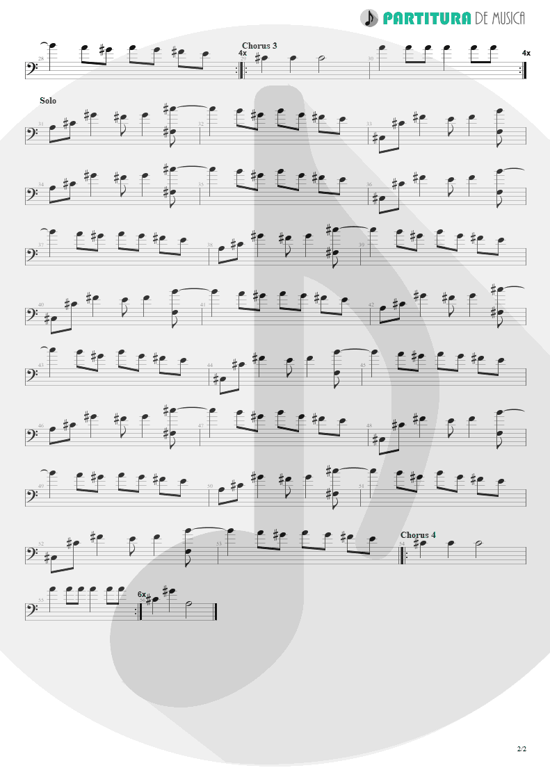 Partitura para Baixo Elétrico Como Tudo Deve Ser Charlie Brown Jr ...