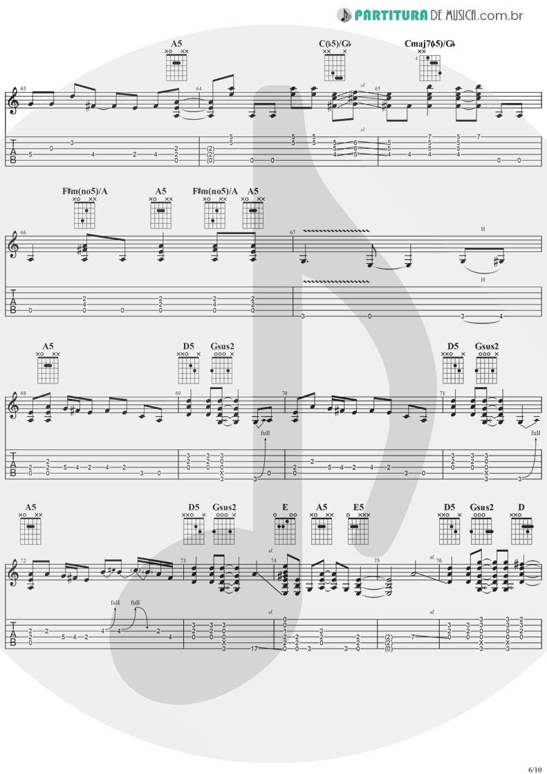 Partitura para Guitarra Elétrica No Bone Movies Ozzy Osbourne download grátis em PDF ...